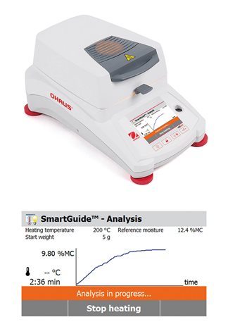 OHAUS MB120 with SmartGuide™ Takes the Guesswork out of Moisture ...